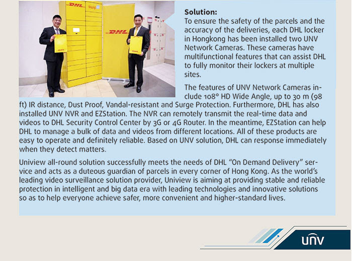 UNV : Le gardien d’un nouveau système de casiers DHL | eCare Security